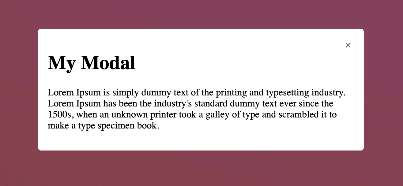การสร้าง Modal โดยไม่ใช้ JavaScript